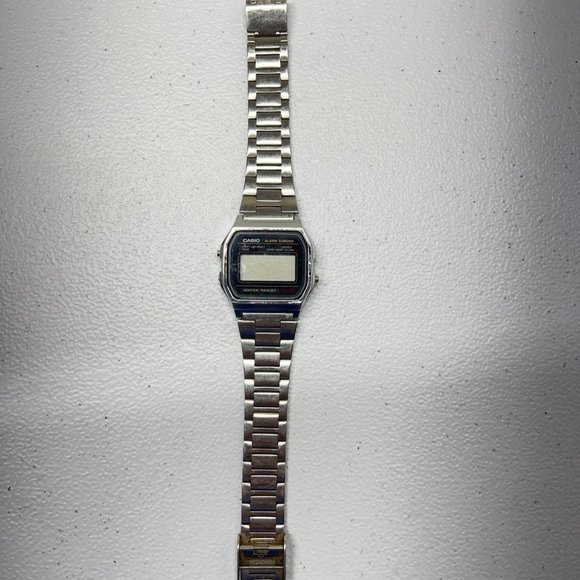 Casio | Accessories | Watchvintage 98s Casio 593 A158w Digital Watch Steel Alarm Chrono Day ...
